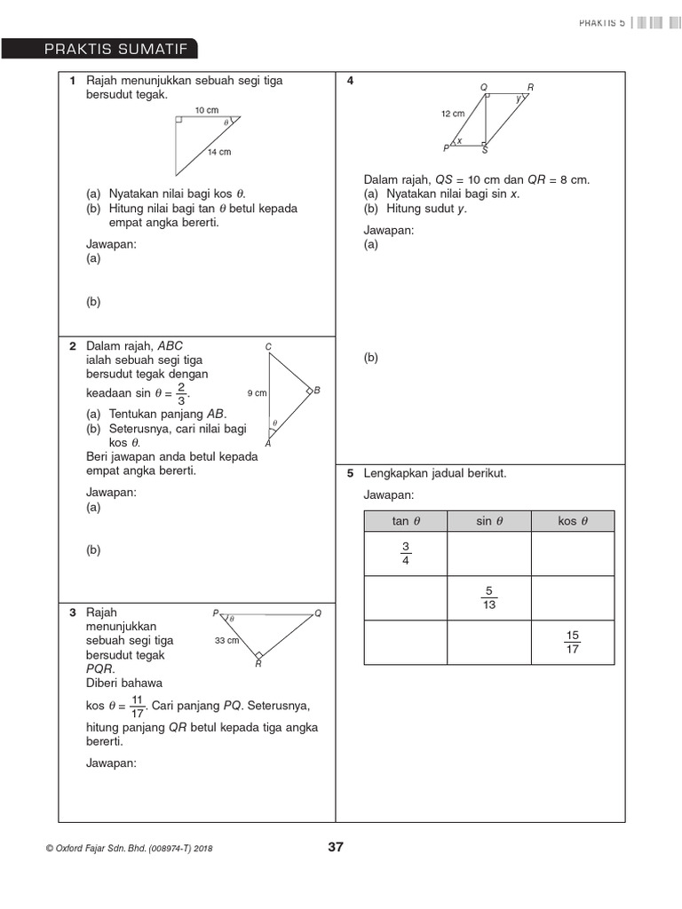 Kuiz Bab 4 Dan 5 Matematik Tingkatan 3 | PDF