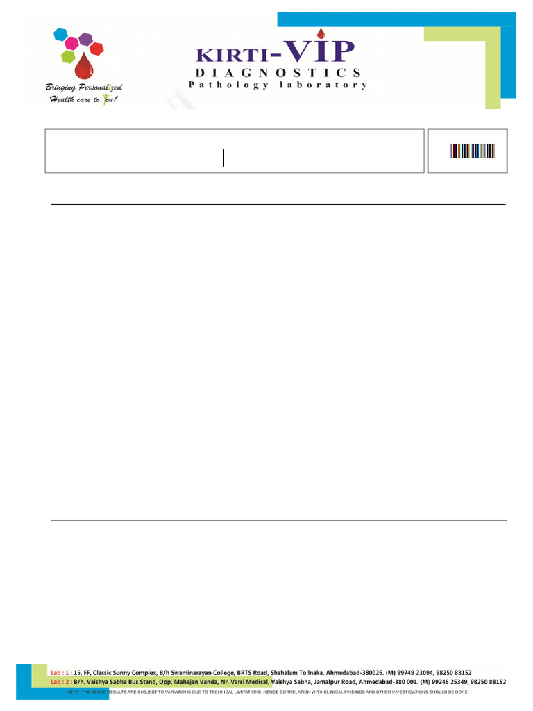 Rushil Bhavsar - 13487 - Cbc. | PDF | White Blood Cell | Thyroid Stimulating Hormone