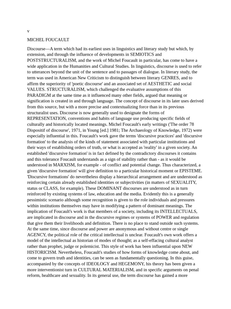 Foucault | PDF | Discourse | Michel Foucault