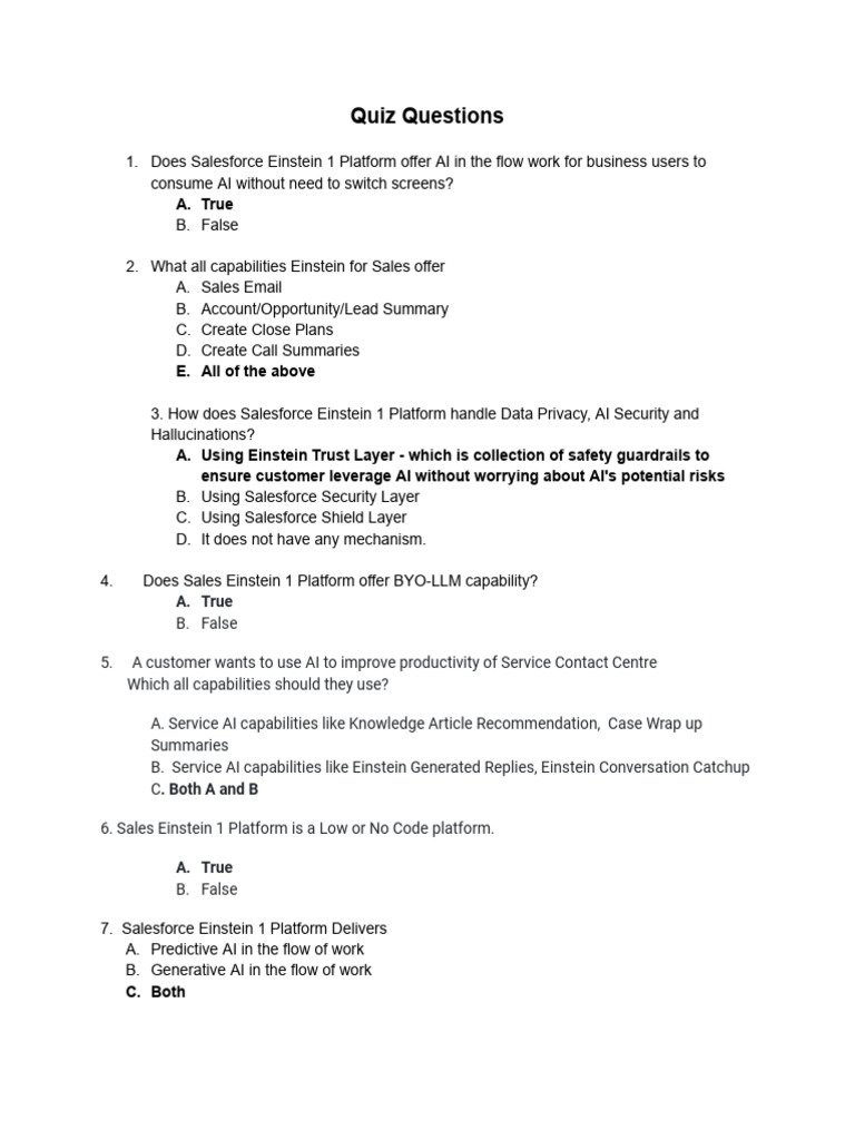 Quiz Questions | PDF