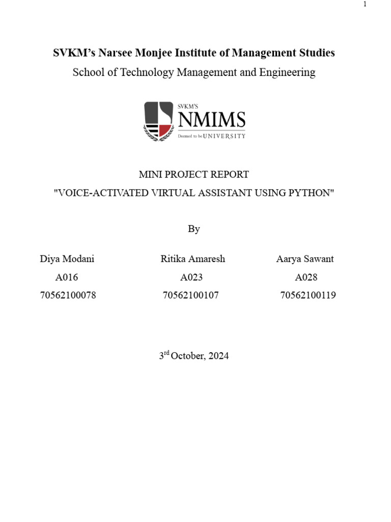 NLP Mini Project Report | PDF | Speech Recognition | Computing