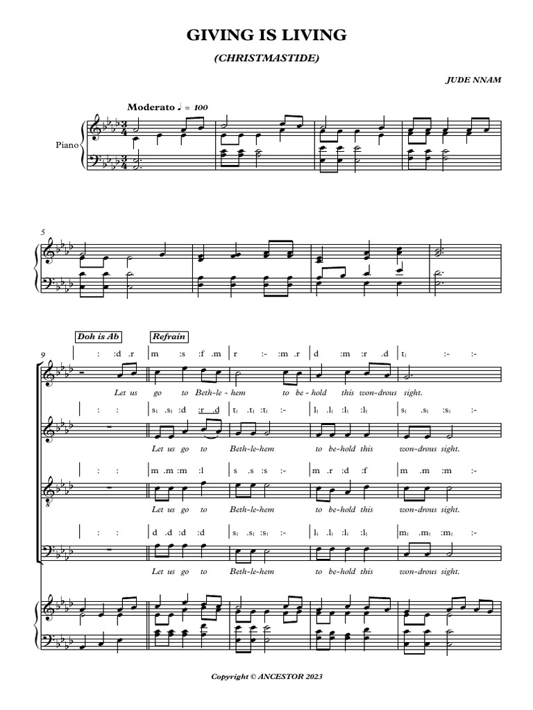 GIVING IS LIVING - Christmas Song | PDF