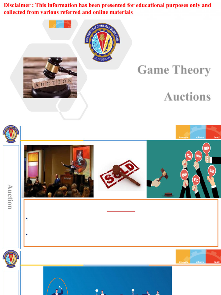 Auction Game Theory | PDF | Auction | Pricing