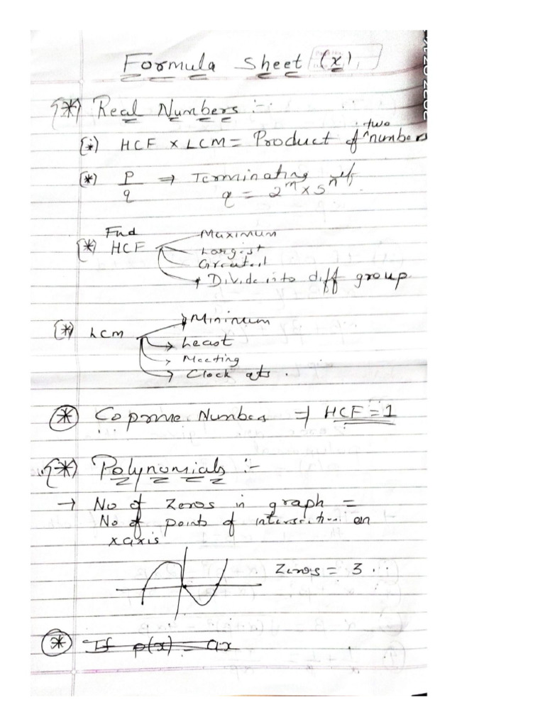 MATHS FORMULA SHEET and Sample Paper | PDF