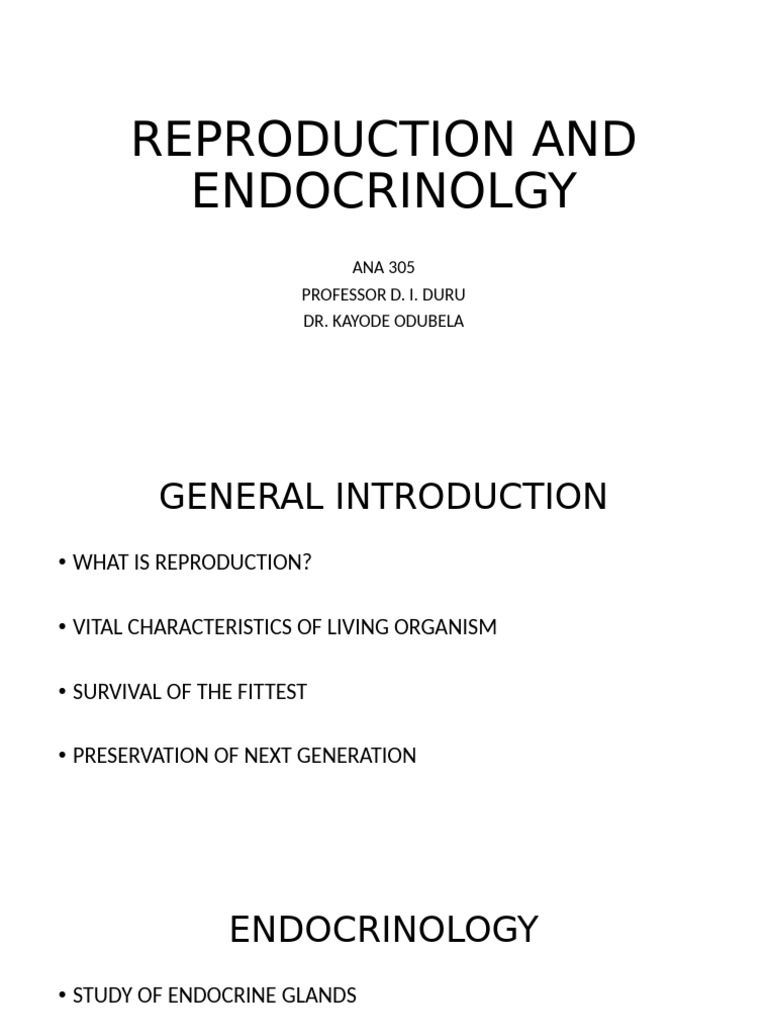 Endocrinology & Reproduction Basics | PDF | Self-Improvement | Wellness