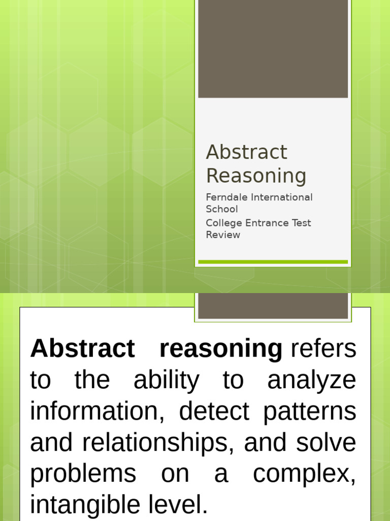 Abstract Reasoning Review | PDF | Reason