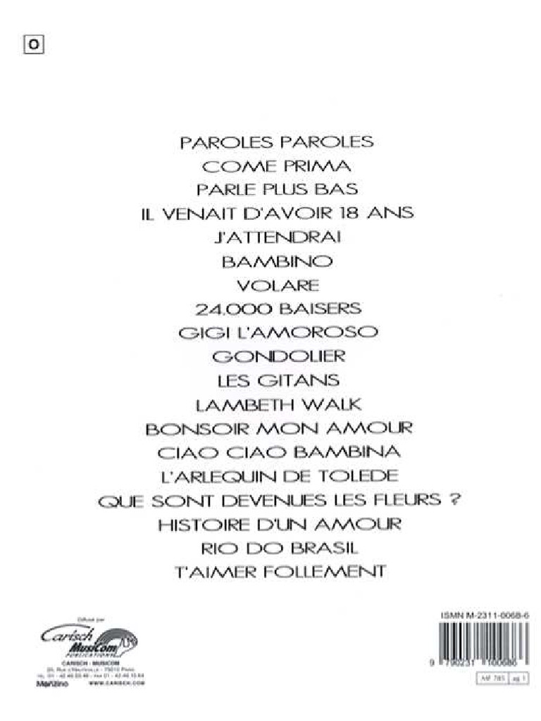 Dalida 18 Chansons | PDF