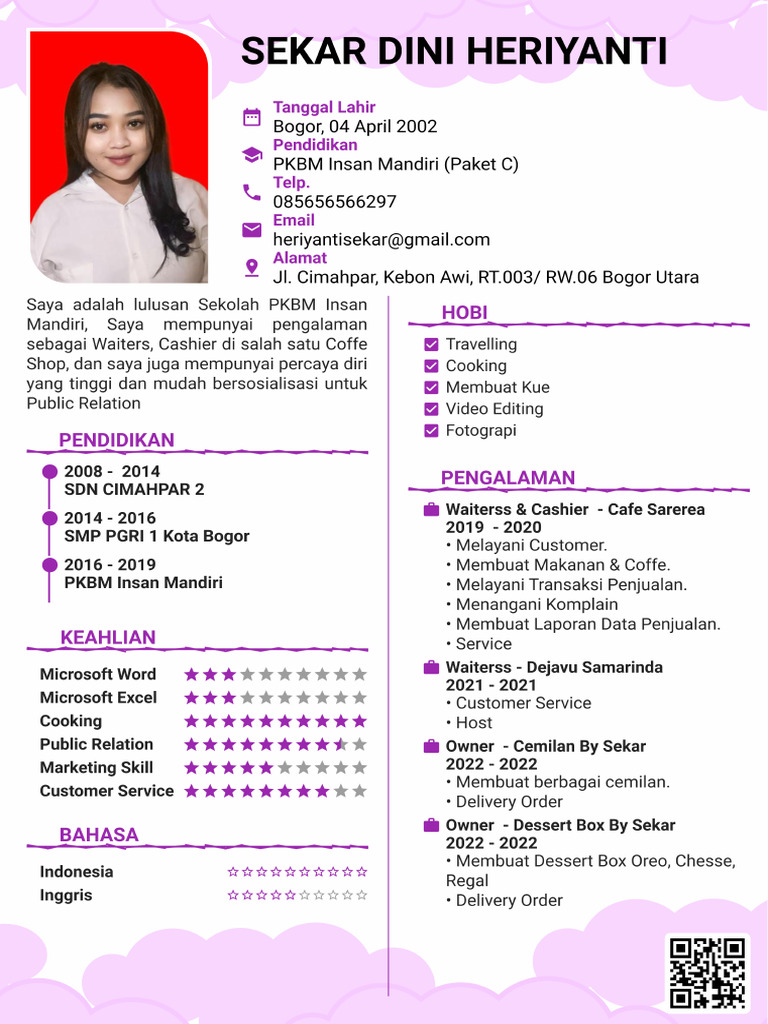 CV Sekar Dini Heriyanti 2 | PDF