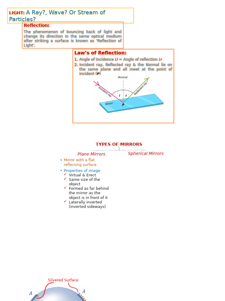 Light Ray Diagrams | PDF | Mirror | Reflection (Physics)