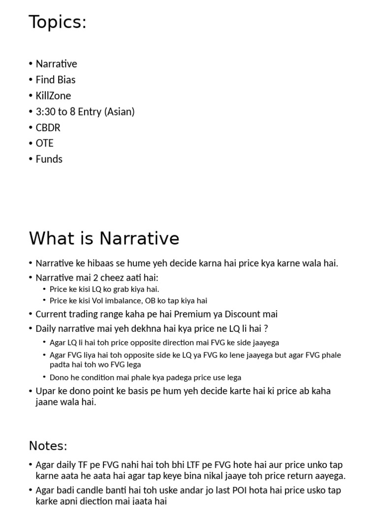 CBDR Killzone Bias OTE | PDF | Law