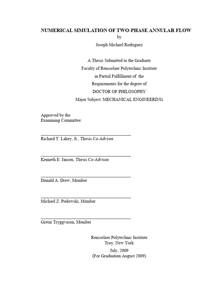 Preview: Numerical Simulation of Two-Phase Annular Flow | PDF | Fluid ...