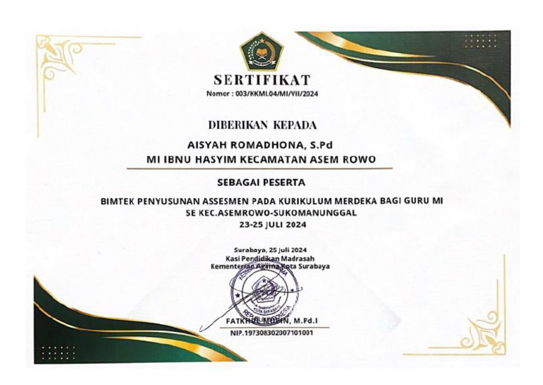 Bimtek Kumer Bu Aisyah | PDF