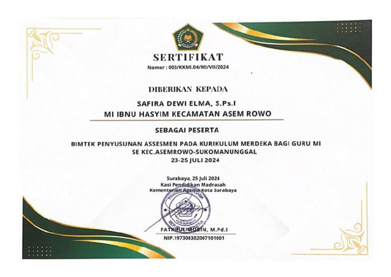 Bimtek Kumer Bu Safira | PDF