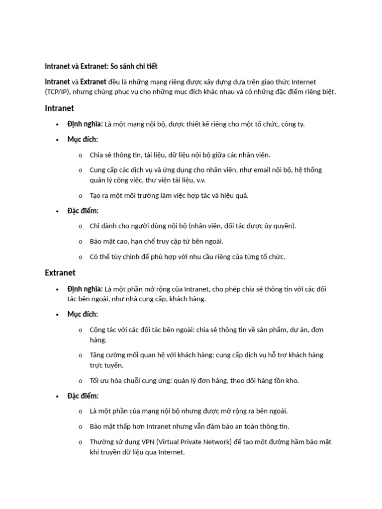 Intranet Và Extranet | PDF