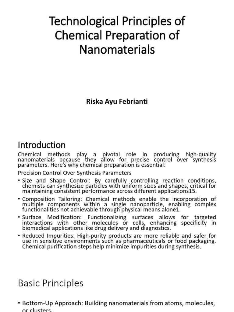 Technological Principles of Chemical Preparation of Nanomaterials | PDF ...