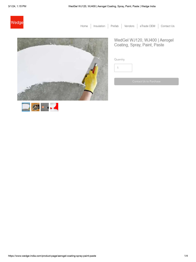 WedGel WJ120, WJ400 - Aerogel Coating, Spray, Paint, Paste - Wedge ...