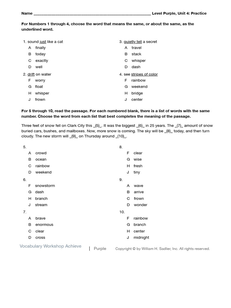 Sadlier Connect™ - Practice Worksheet4 | PDF | Earth Sciences | Weather ...