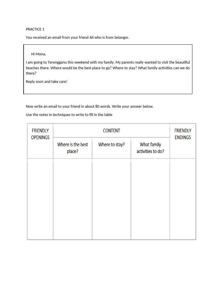 Email Writing Practice for Students | PDF | Wellness