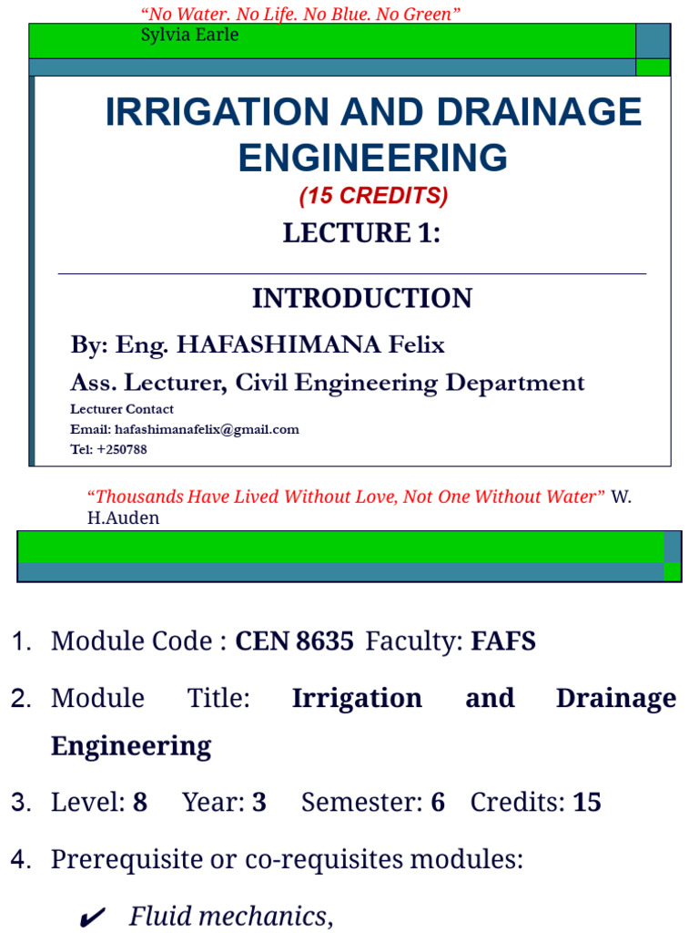 Irrigation and Drainage Engineering Course | PDF | Irrigation | Soil
