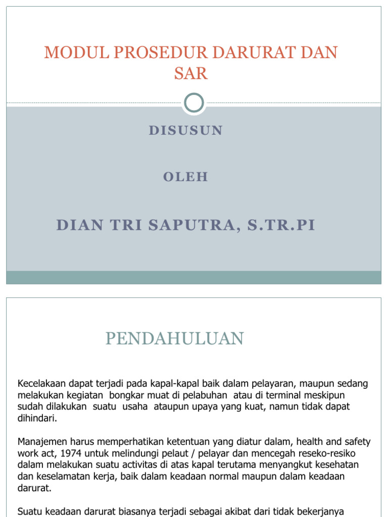 Materi Prosedur - Darurat - Dan - Sar | PDF