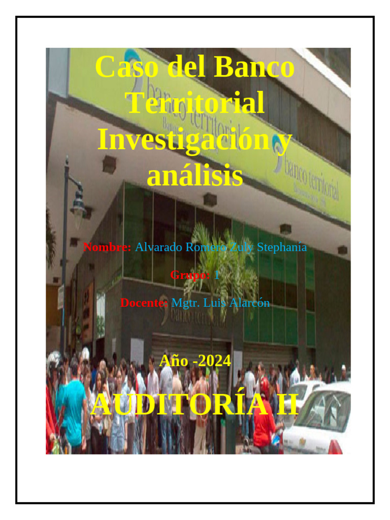 Caso Banco Territorial | PDF | Bancos | Sistema financiero
