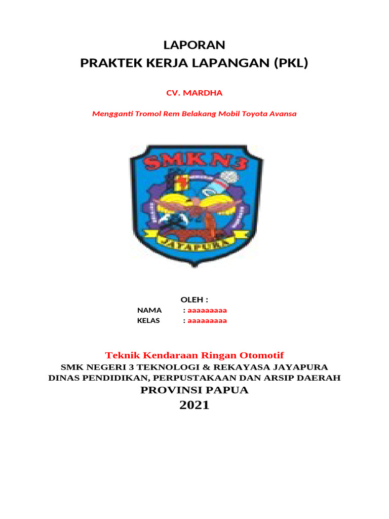 Sampul & Lembar Pengesahan Laporan PKL | PDF