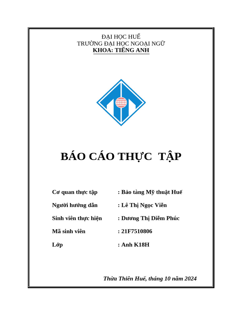Bao Cao Thuc Tap | PDF