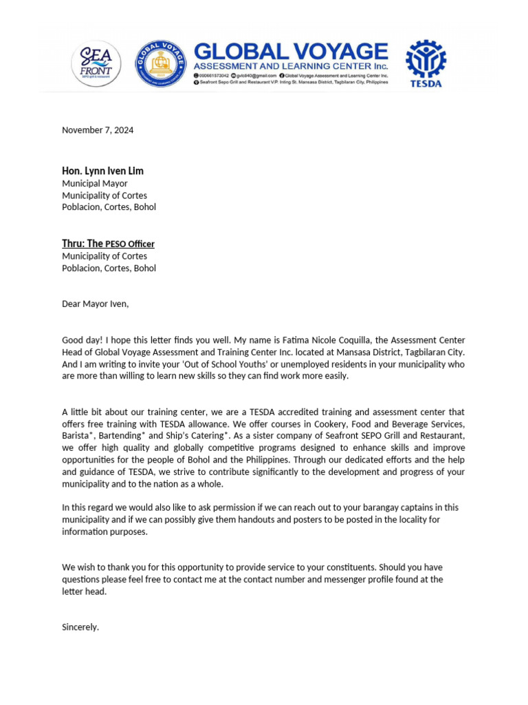 GVLC Letter To Cortes Mayor | PDF