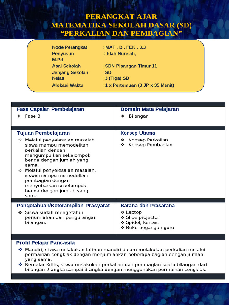 Final MA - MAT - Elah Nurelah - SD - B - 2 | PDF