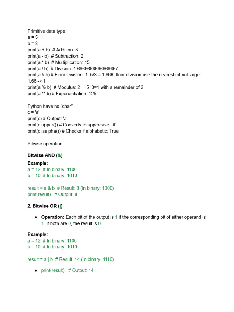 Python Data Types and Operations Guide | PDF | Computer Programming ...