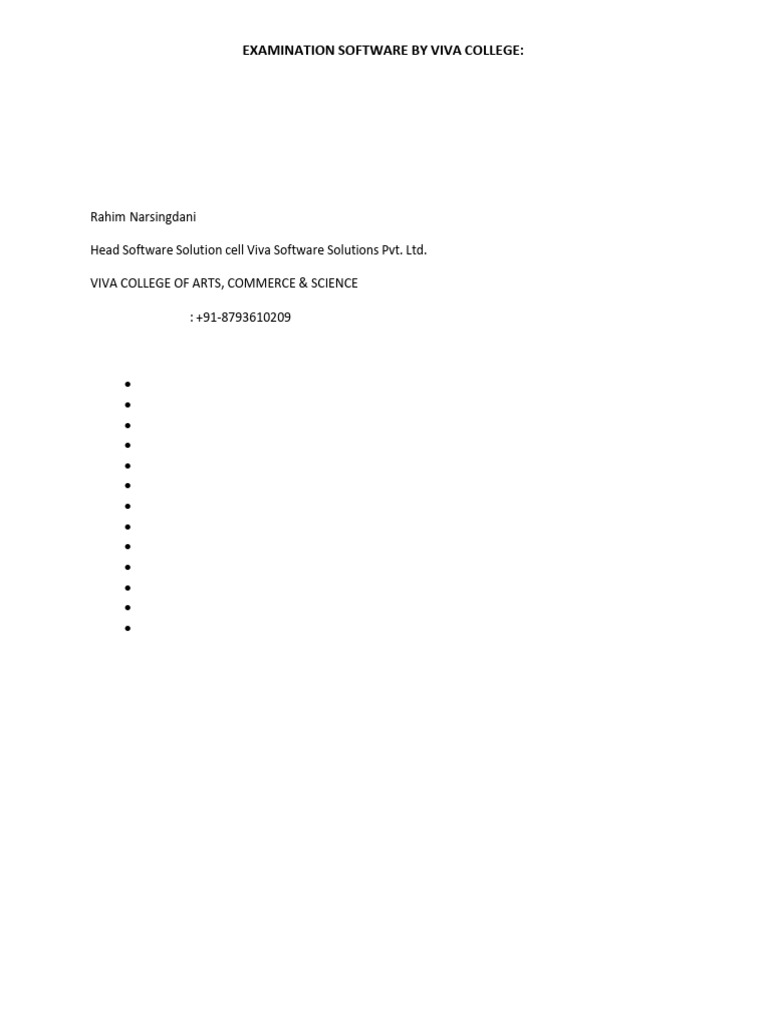 Viva Exam Software Manual | PDF | Computing | Software