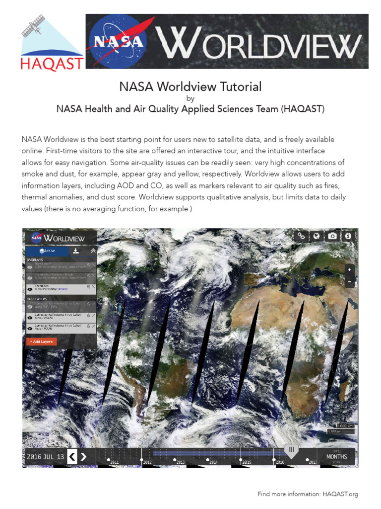 NASA Worldview Tutorial PDF | PDF | Sun