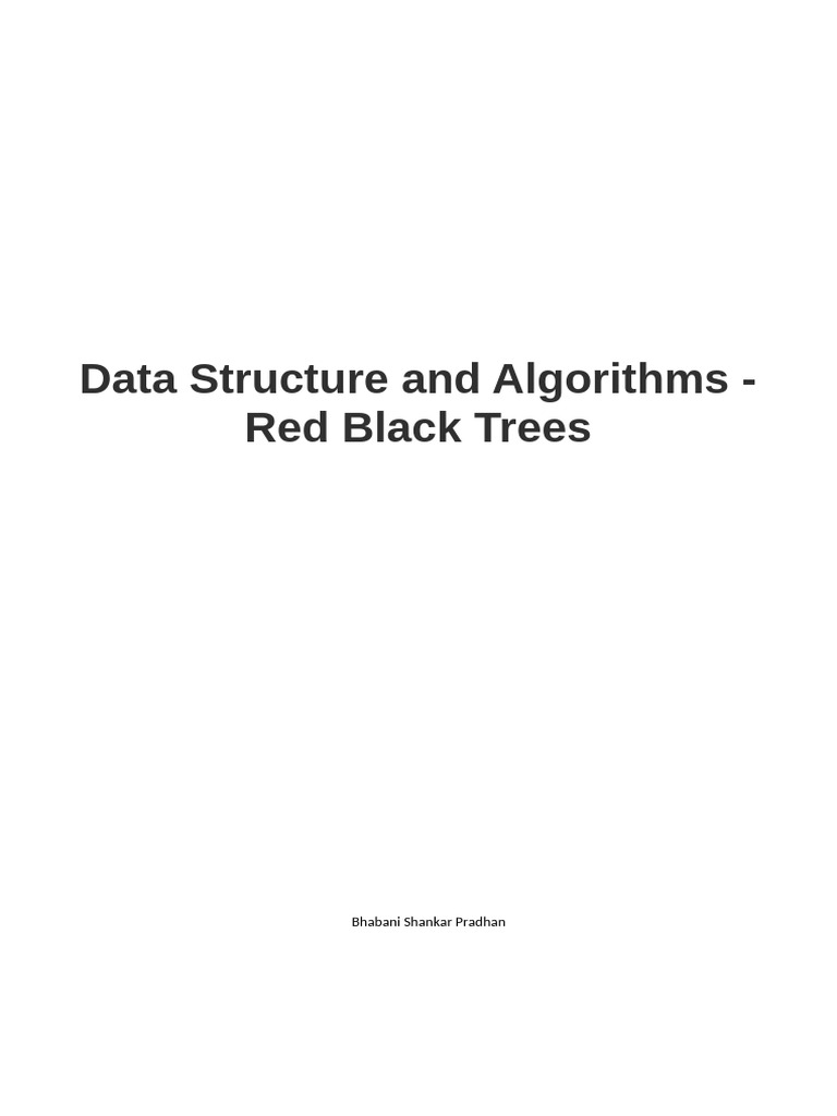 36 - Data Structure and Algorithms - Red Black Trees | PDF | Algorithms ...