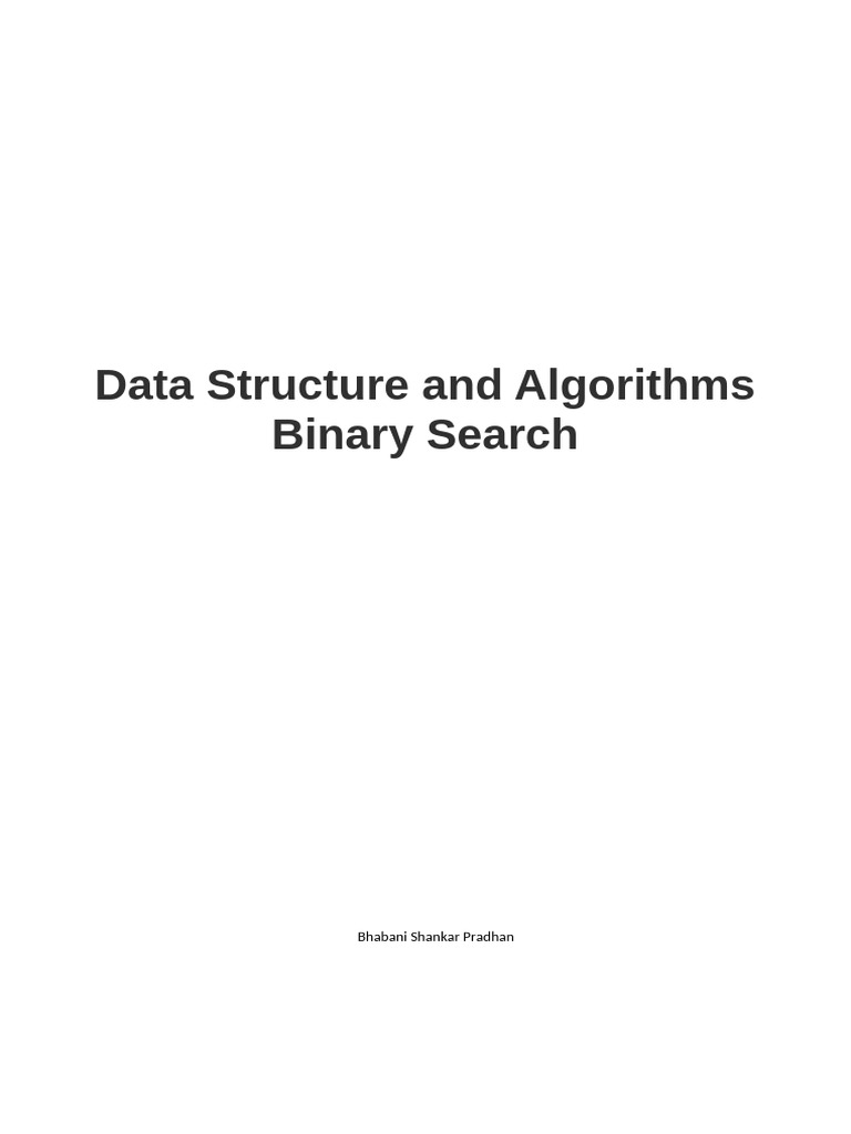 19_Data Structure and Algorithms Binary Search | PDF | Arithmetic ... 19_Data Structure and Algorithms Binary Search | PDF | Arithmetic ...