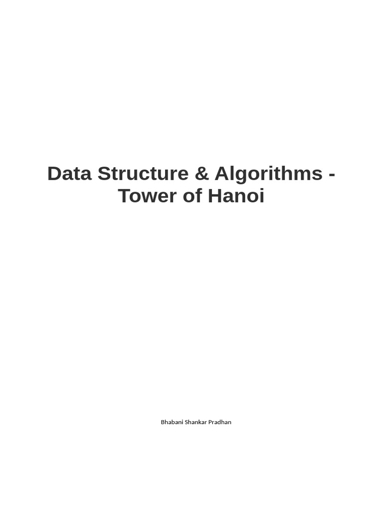 44 - Data Structure & Algorithms - Tower of Hanoi | PDF | Mathematical Logic | Computer Programming