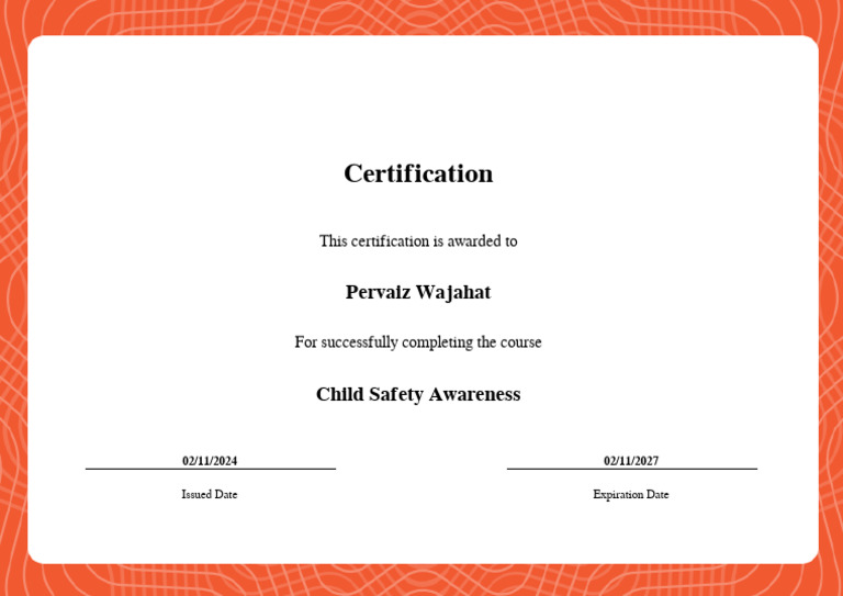 Certification Child Safety Awareness Actschapter1verse8 | PDF
