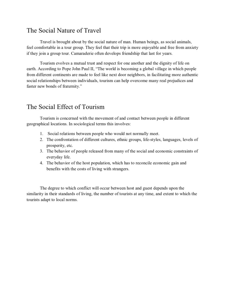The Social Nature of Travel | PDF | Tourism | Tourism And Leisure