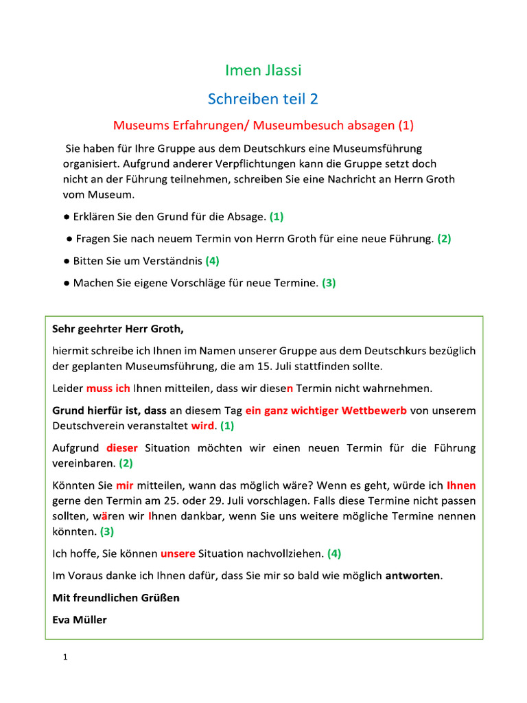 Schreiben b2 | PDF