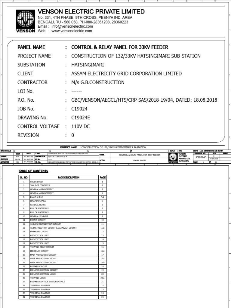 Control Panel Design for 33KV Feeder | PDF | Electrical Substation ...