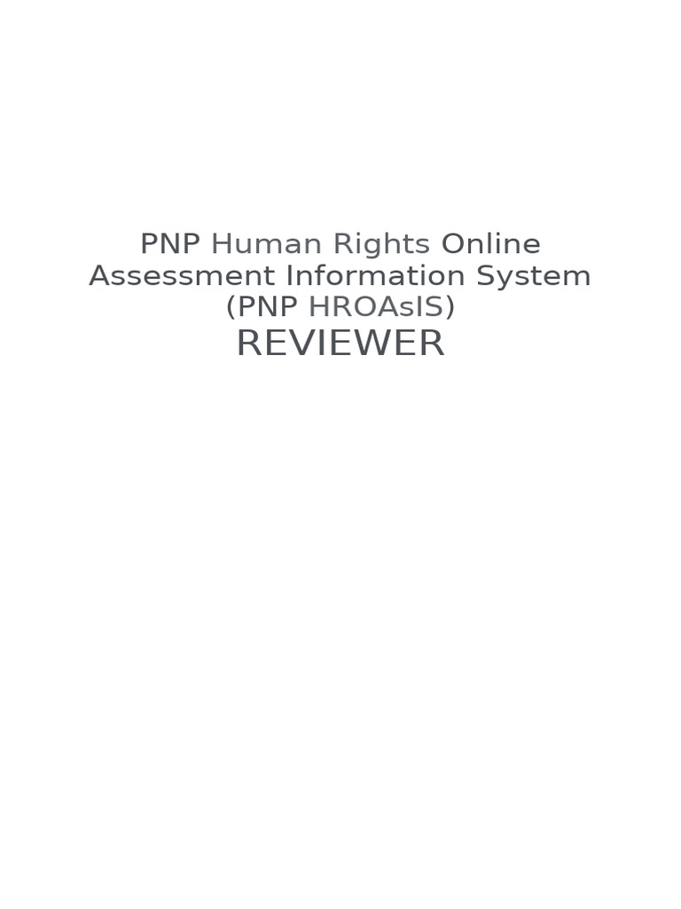 HROASIS-REVIEWER-2 | PDF | International Humanitarian Law | Police