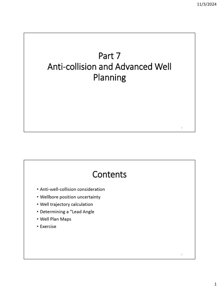 Part 7 Anticollision and Advanced Well Planning | PDF | Ellipse | Surveying