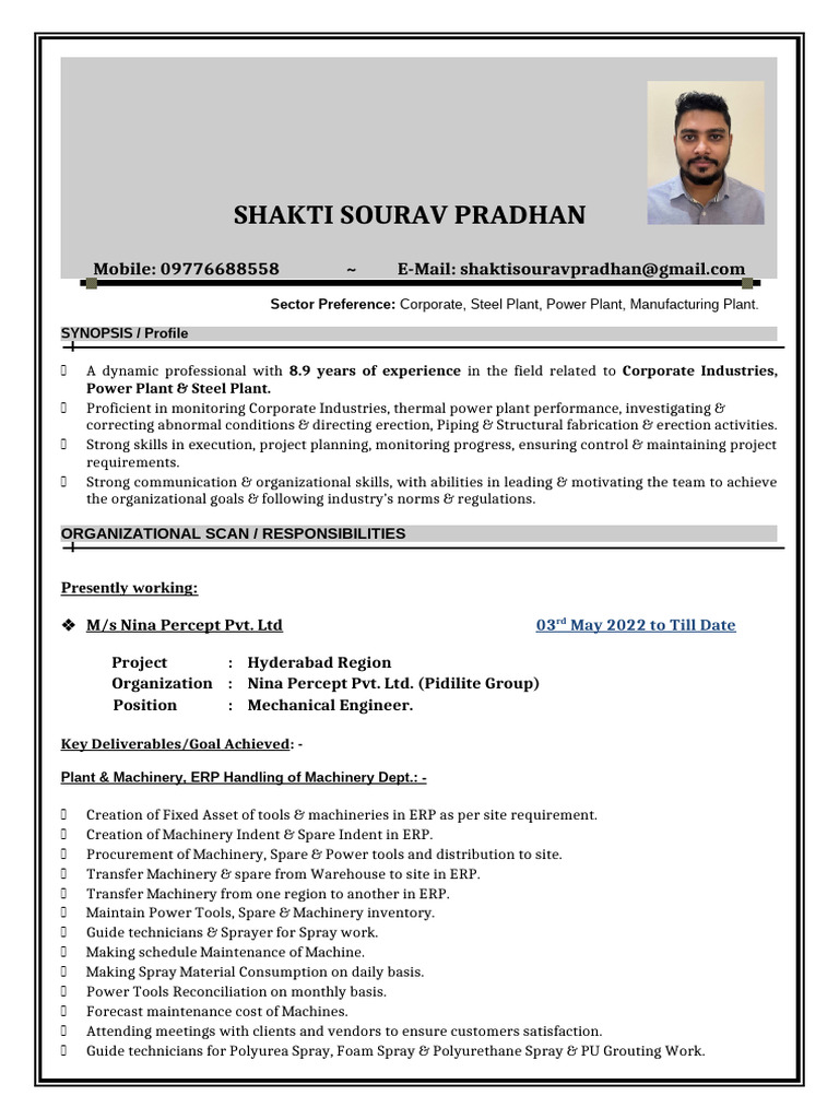 Cv Shakti Sourav | PDF | Engineering | Secondary Sector Of The Economy