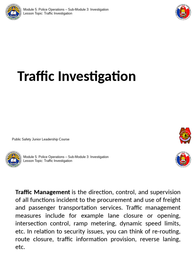 Traffic Investigation | PDF | Traffic | Driving Under The Influence