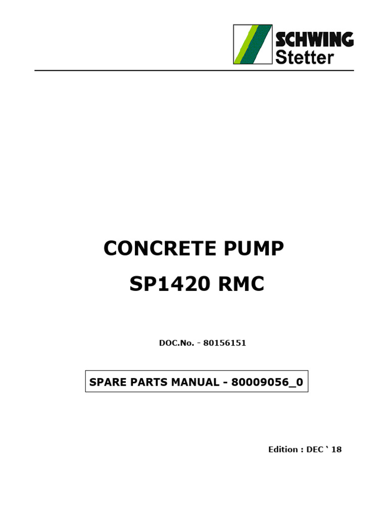 Boom Placer Spare Parts Manual Sp1420 RMC - 80009056 - 0, Edition - Dec ...