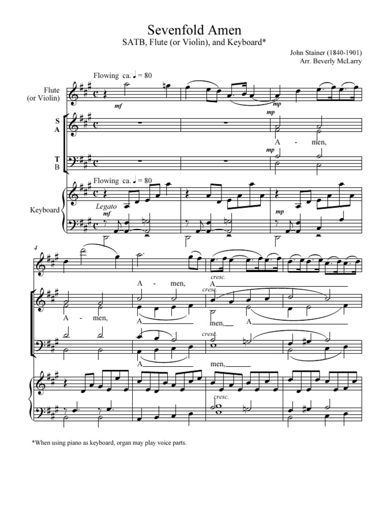 Sevenfold Amen Stainer McLarry | PDF | Keyboard Instruments | Musical ...