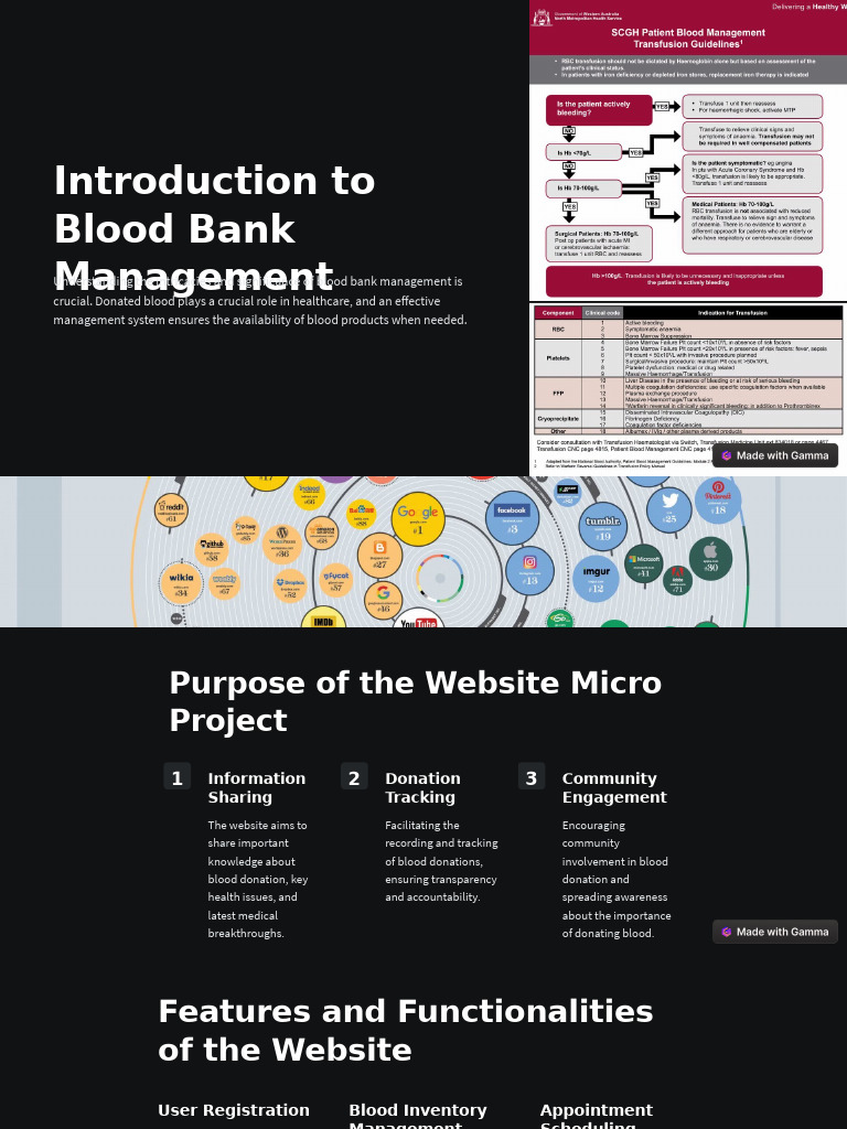 Introduction To Blood Bank Management | PDF | Databases | Blood Donation