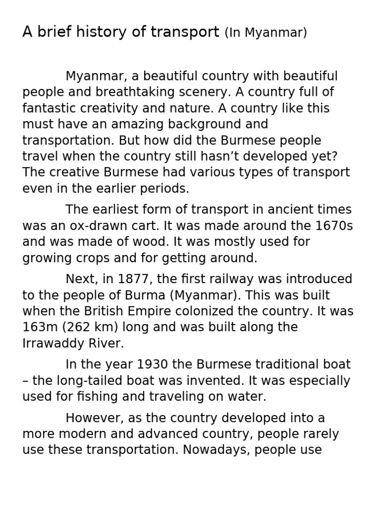 A Brief History of Transport | PDF