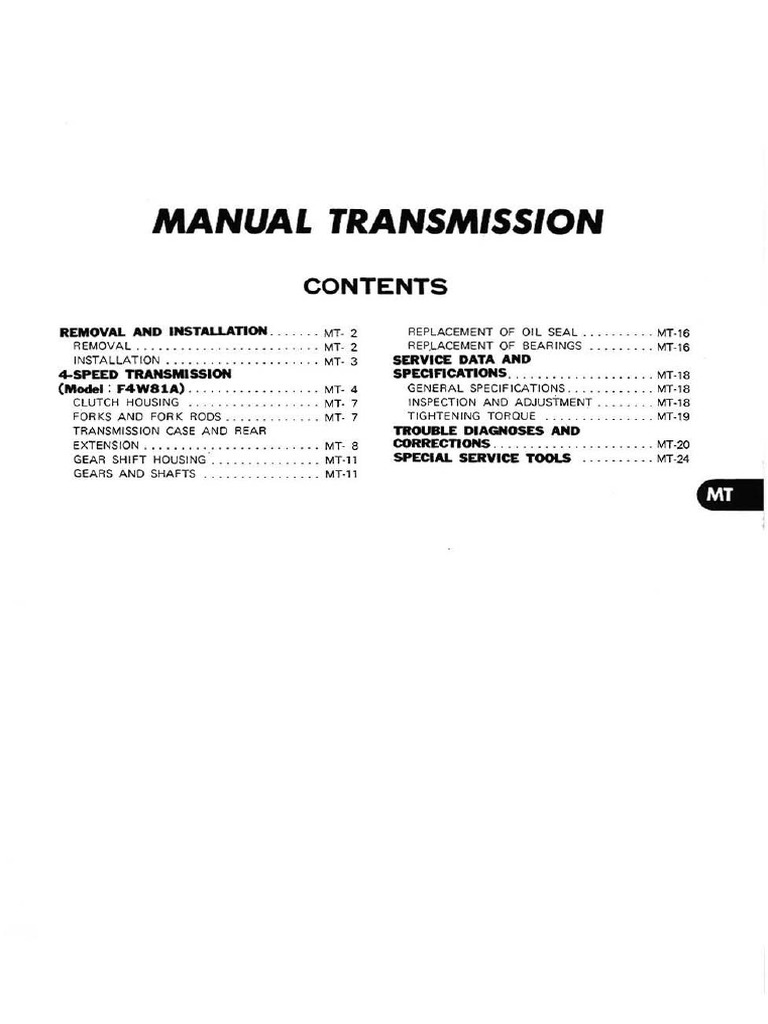 Service Manual 1980 Chapter 10 MT | PDF