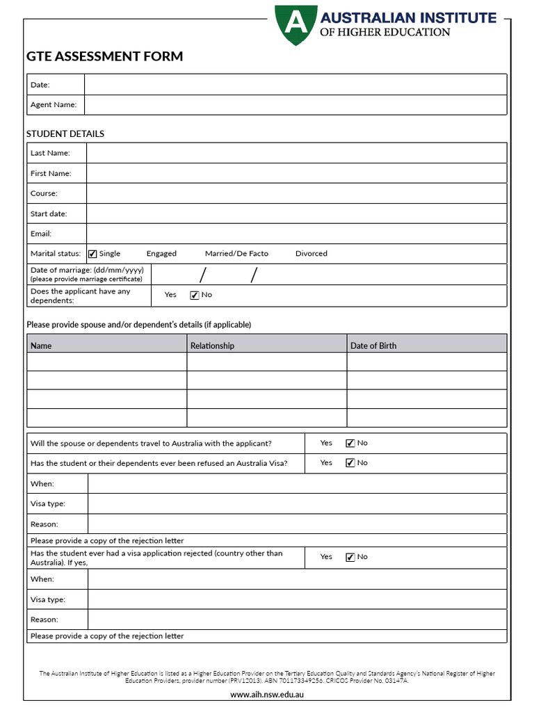 2-GTE Assessment form | PDF