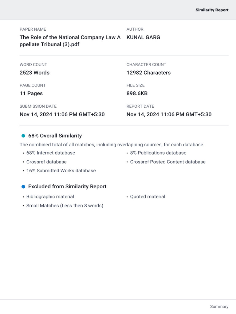 The Role of The National Company Law Appellate Tribunal PDF | PDF | Tribunal | Appeal